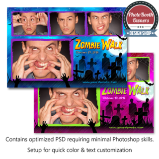 Zombie Halloween Postcard Photo Booth Template
