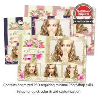 Classy Floral Celebration Postcard Photo Booth Template