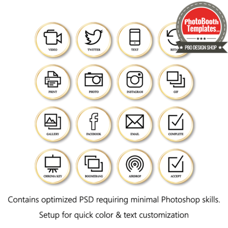 Marbled Sophistication Buttons Photo Booth Templates