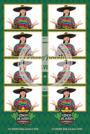 Cinco De Mayo Celebration 4-up Strips Photo Booth Template