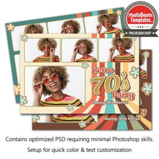 70s Retro Party Postcard Photo Booth Template