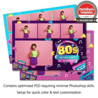 80s Retro Party Postcard Photo Booth Template