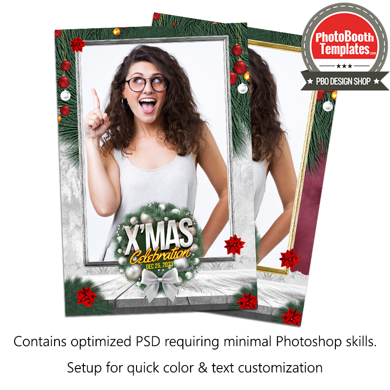 Feliz Navidad Portrait Photo Booth Templates