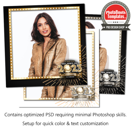 New Year Disco Square Photo Booth Templates