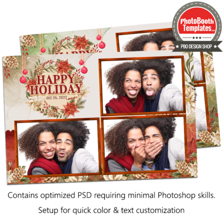 Jolly Old Elf 3-pose Postcard Photo Booth Templates