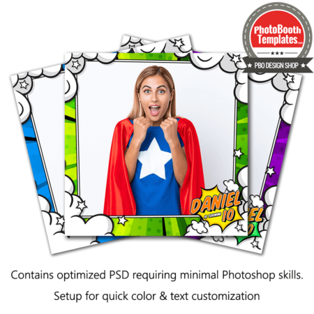 Comic Blast Square Photo Booth Templates