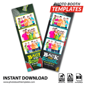 Back To School Celebration 3-up Strips Photo Booth Templates