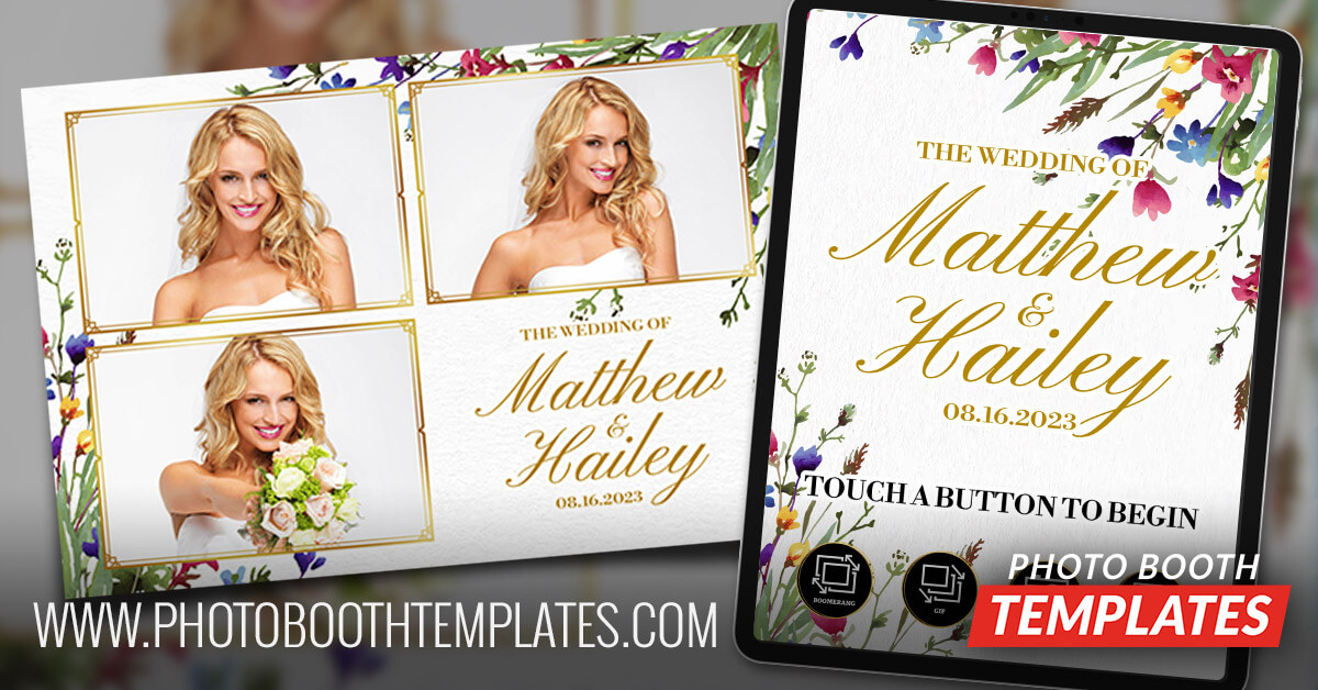 Wildflower Wedding Photo Booth Theme Released | Photo Booth Templates