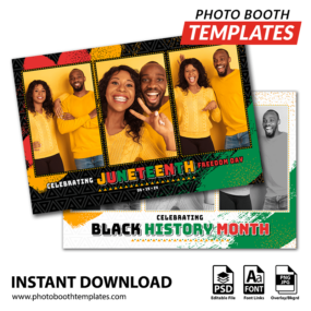 Juneteenth Celebration 3-pose Postcard Photo Booth Templates