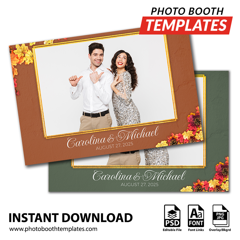 Autumn Vows Postcard Photo Booth Templates