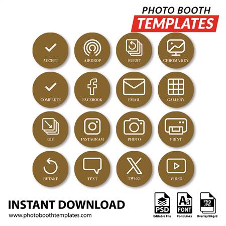 PSD Photo Booth Templates, Overlays, Screens & Buttons