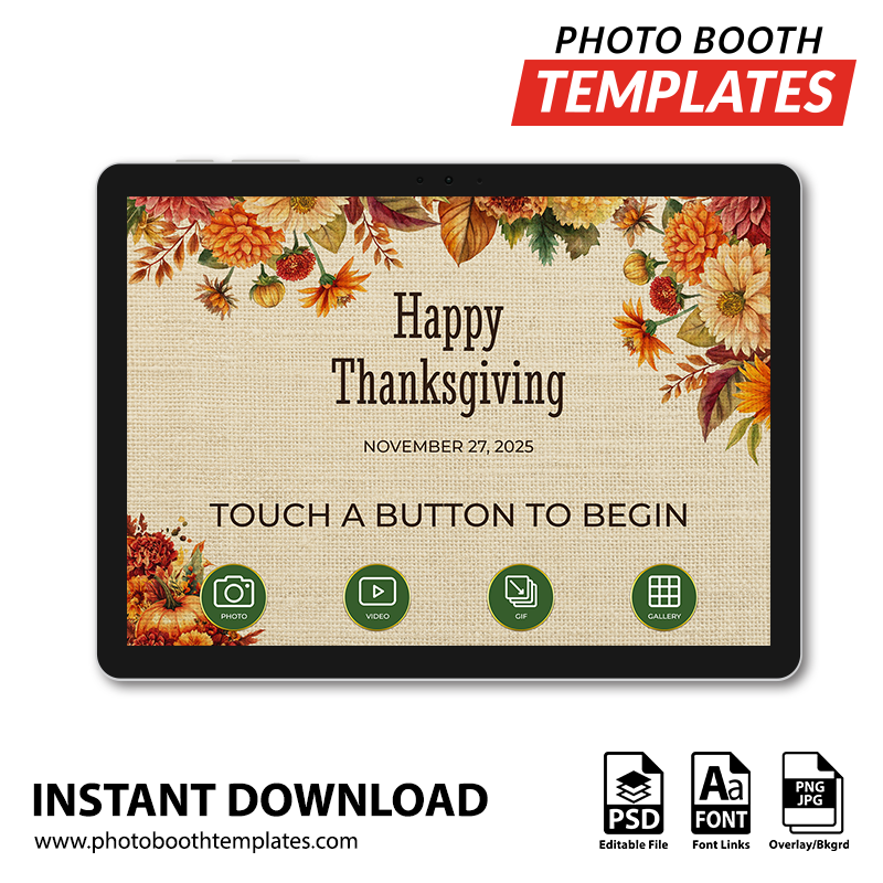 Cozy Thanksgiving PC Welcome Screens Photo Booth Templates