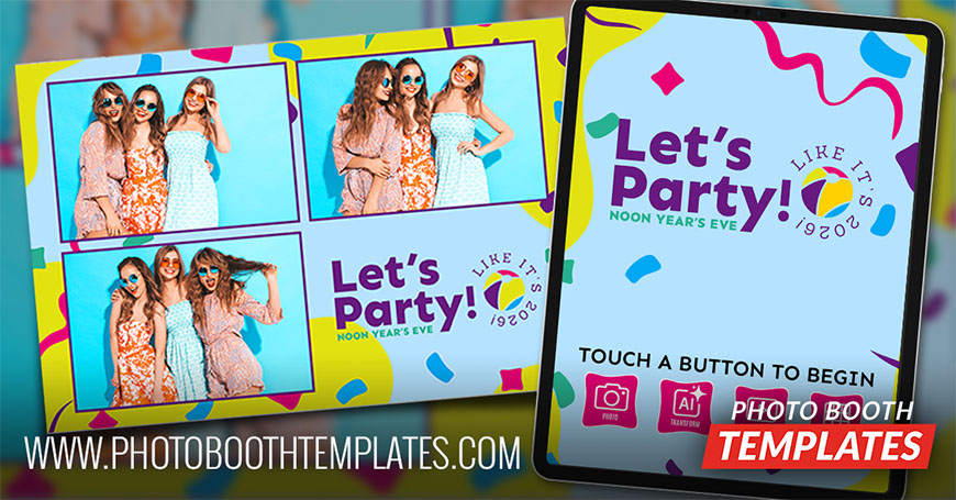 Romantic Tropics Photo Booth Template Theme - 12 Designs