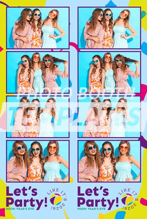Noon Year's Eve 4-up Strips Photo Booth Templates