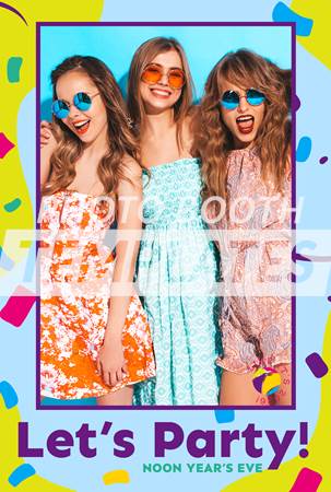 Noon Year's Eve Portrait Photo Booth Templates