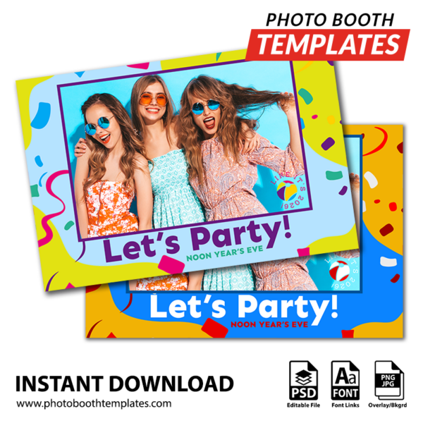 Noon Year's Eve Postcard Photo Booth Templates
