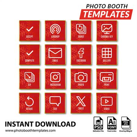 Corporate Christmas Party Buttons Photo Booth Templates