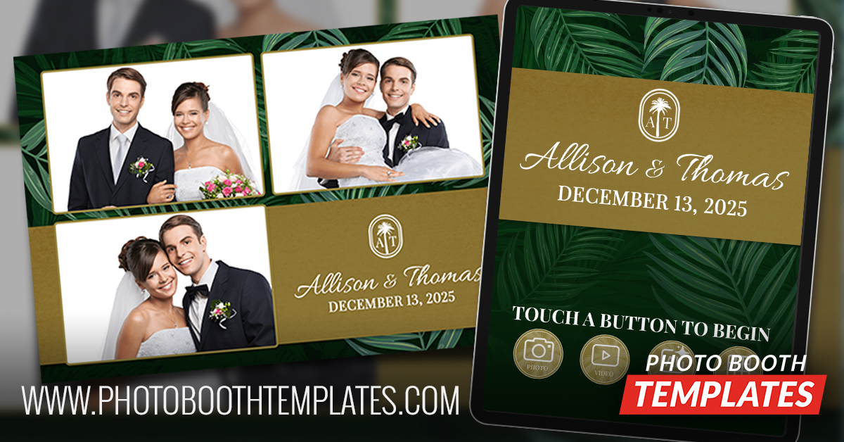 Romantic Tropics Photo Booth Template Theme - 12 Designs