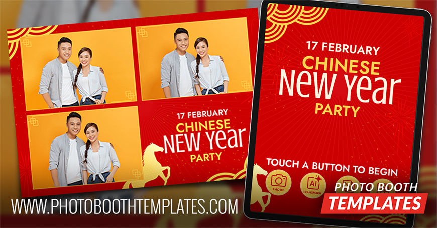 Fire Horse Rising Photo Booth Templates Theme - 12 Designs