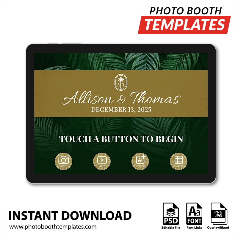 Romantic Tropics PC Welcome Screens Photo Booth Templates